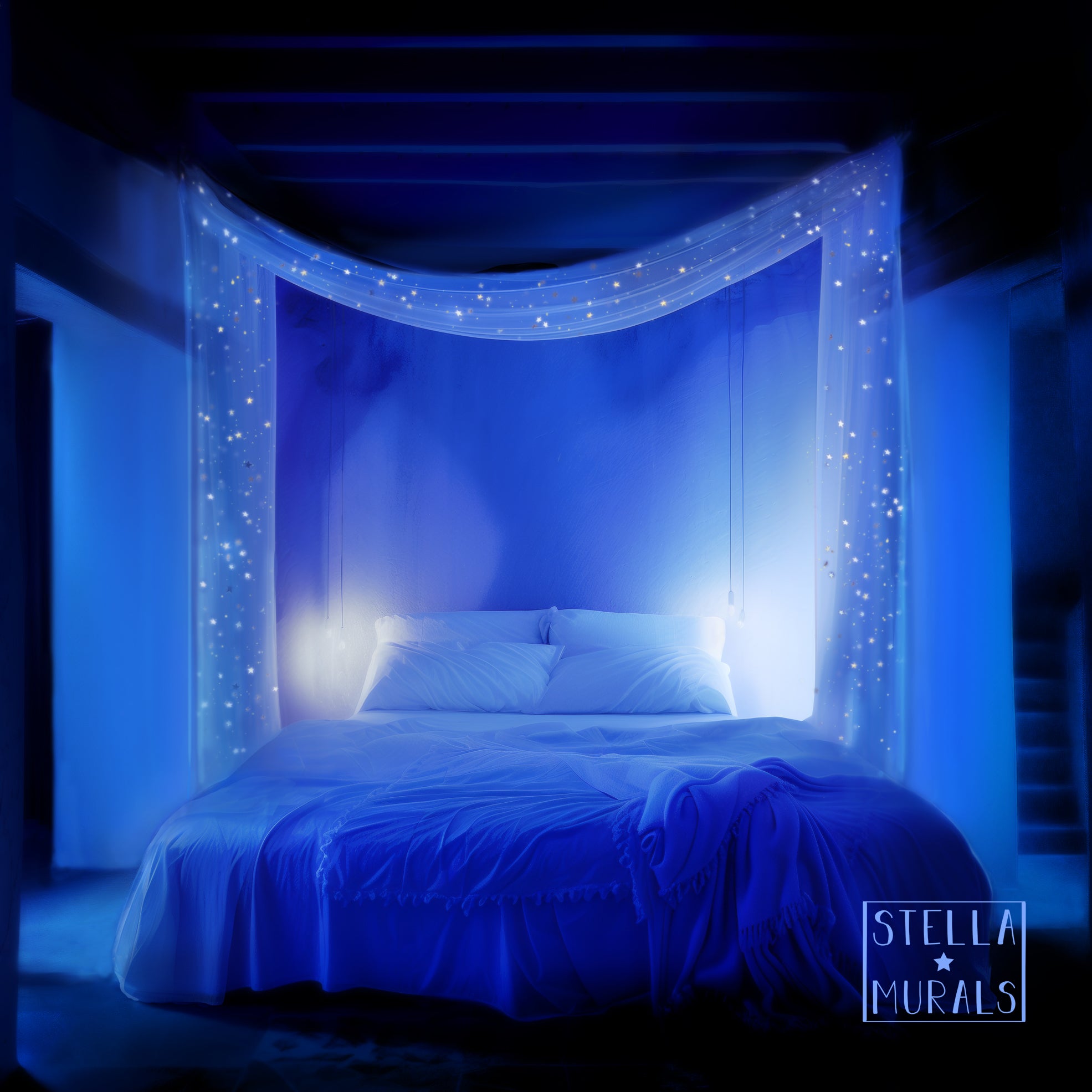 New White Glow in the Dark Star Ceiling Canopies ~ Glitter Stars