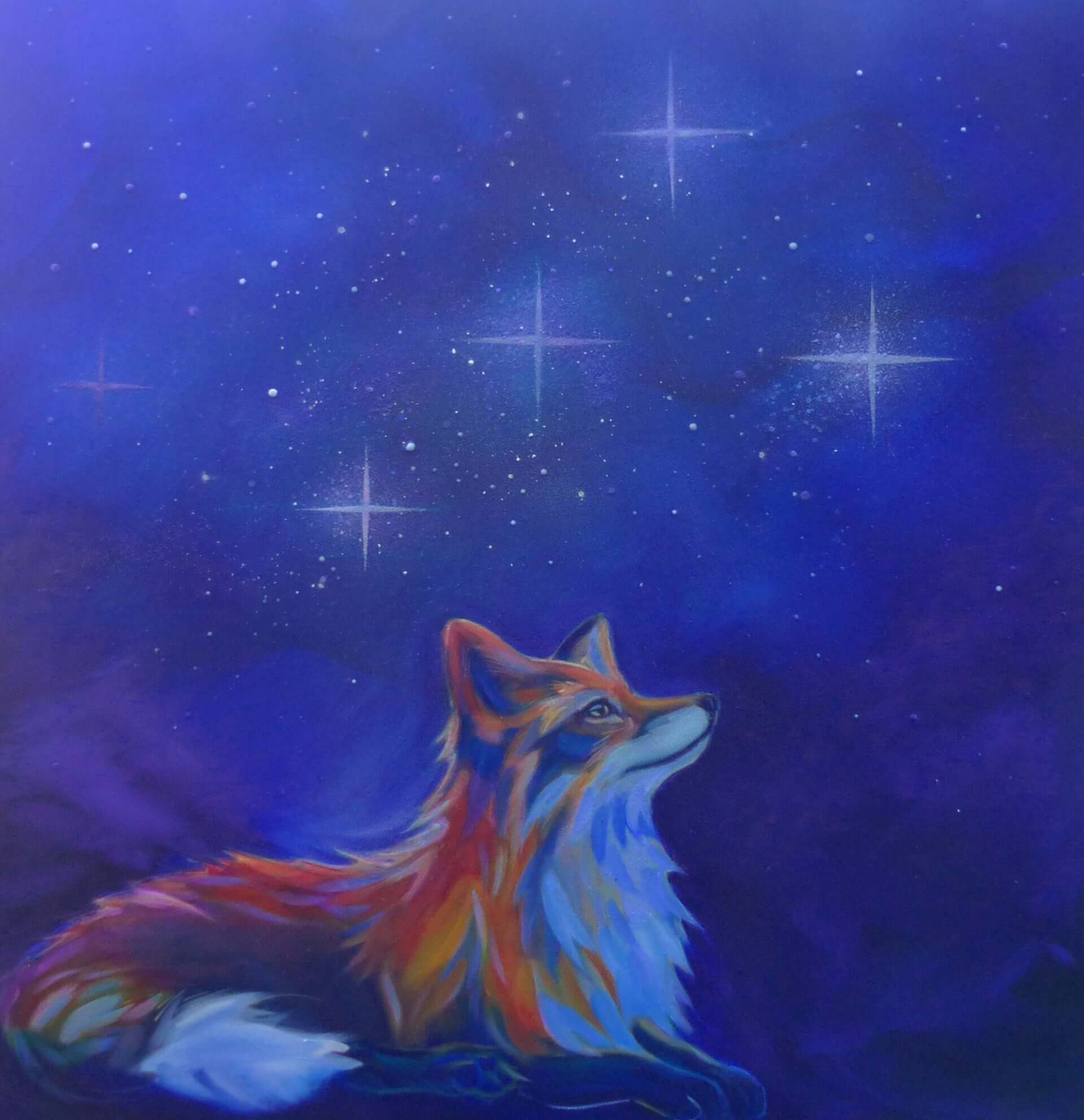 Glow in the Dark Art - Fox