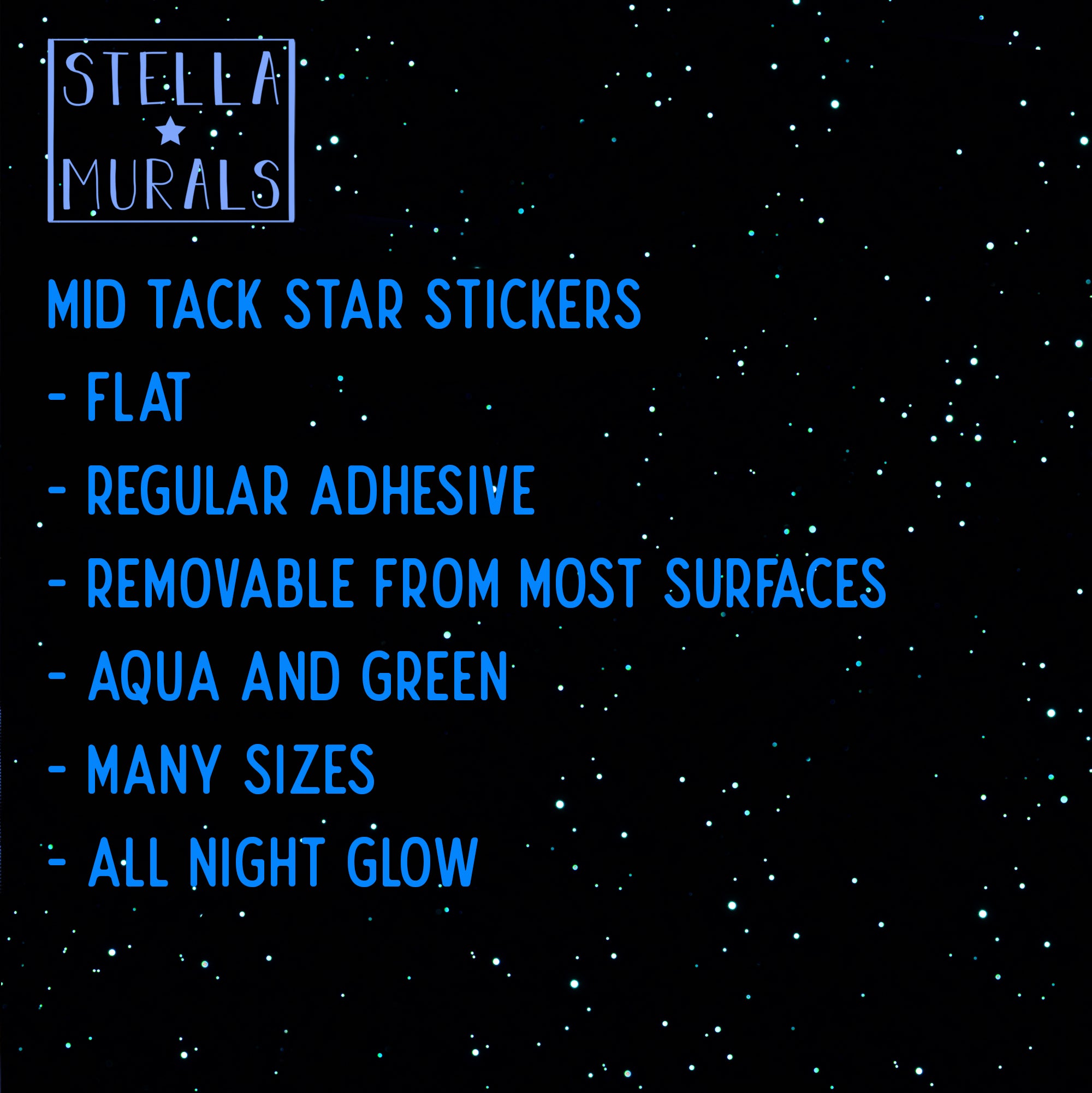 High Tack Adhesive Glow in the Dark Star Stickers